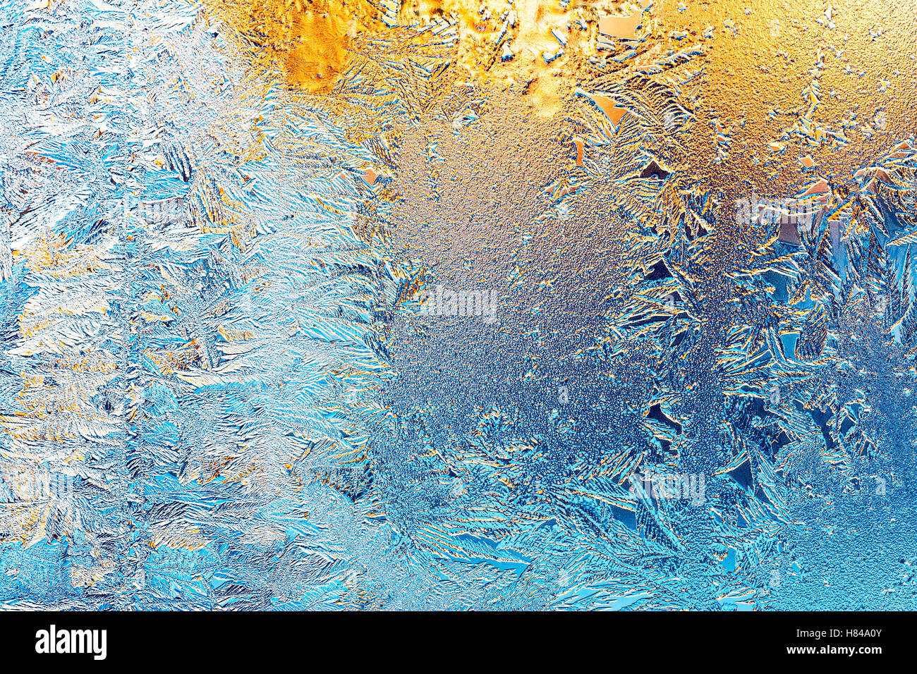 frost and sun on winter window glass Stock Photo - Alamy