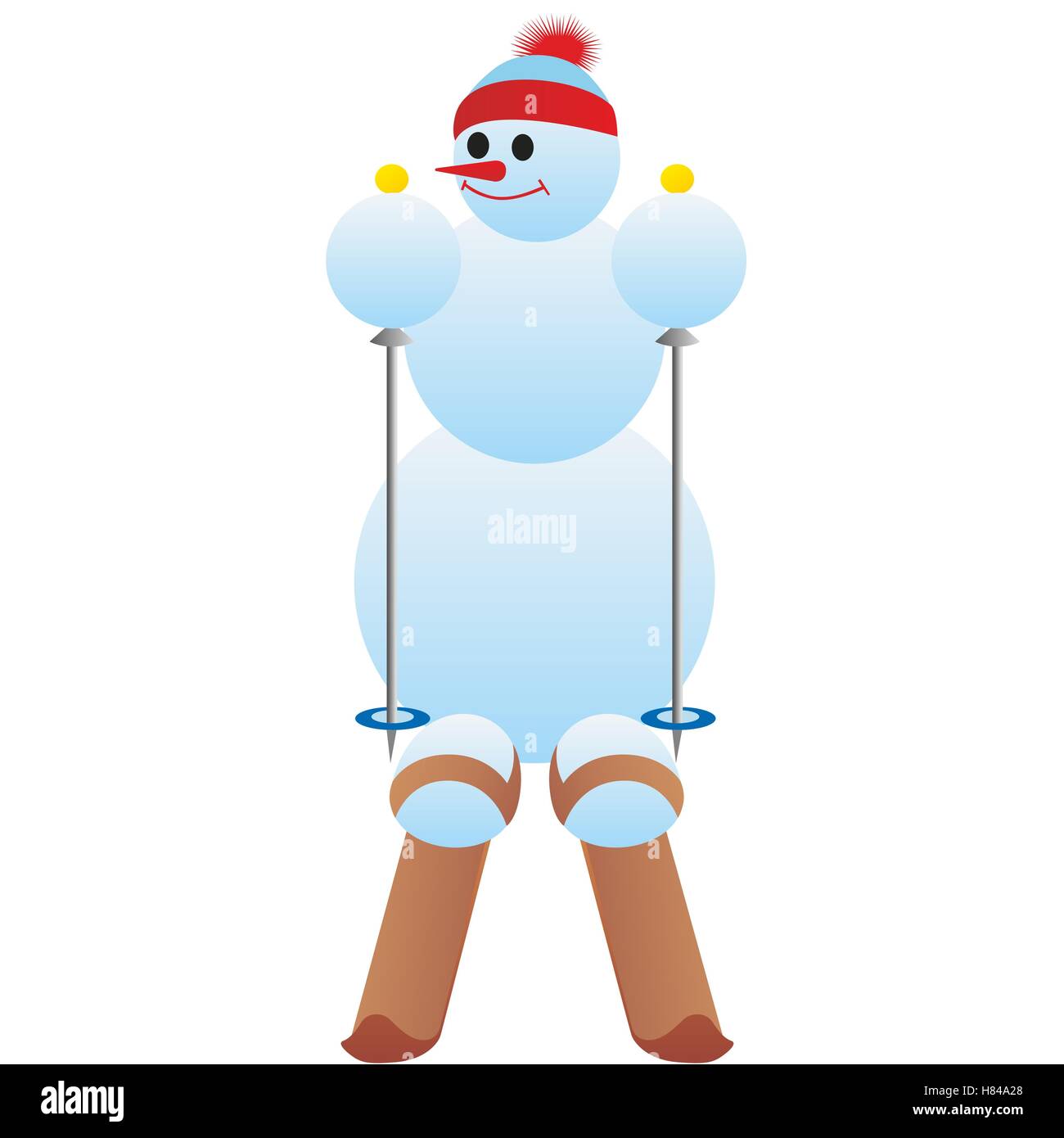 Snowman skiing illustration vector hi-res stock photography and images ...