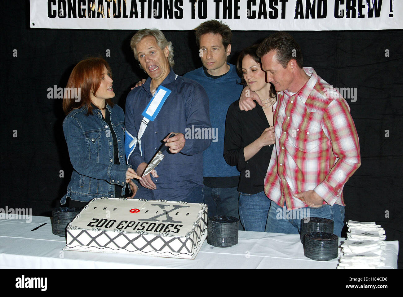 ANDERSON CARTER DUCHOVNY GISH X-FILES 200TH EPISODE PARTY FOX STUDIOS ...