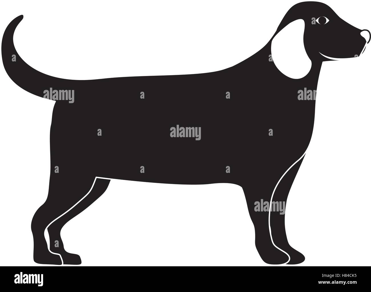 cute Labrador dog animal icon over white background. vector ...