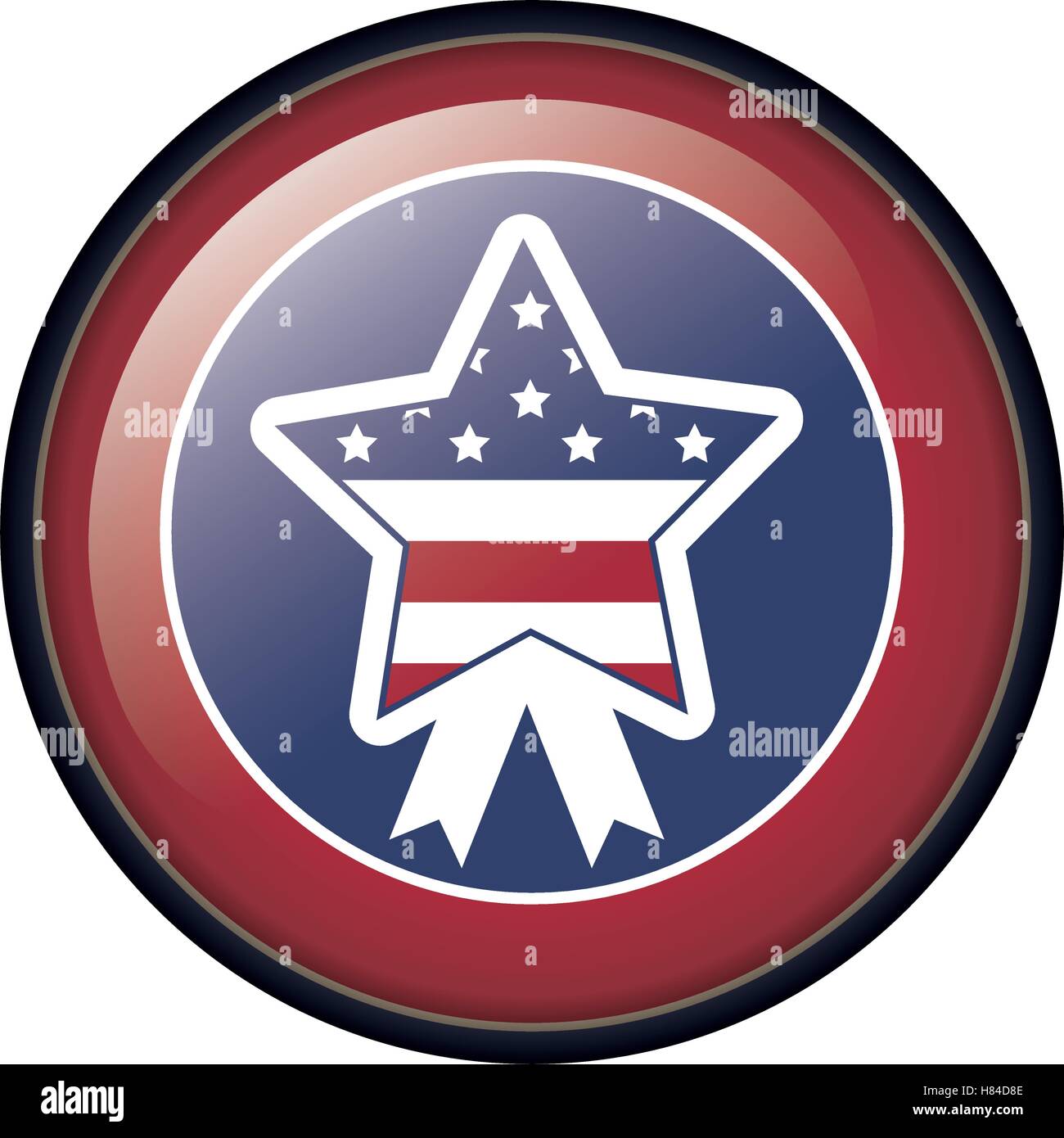Usa star inside seal stamp icon. United nation country and american ...