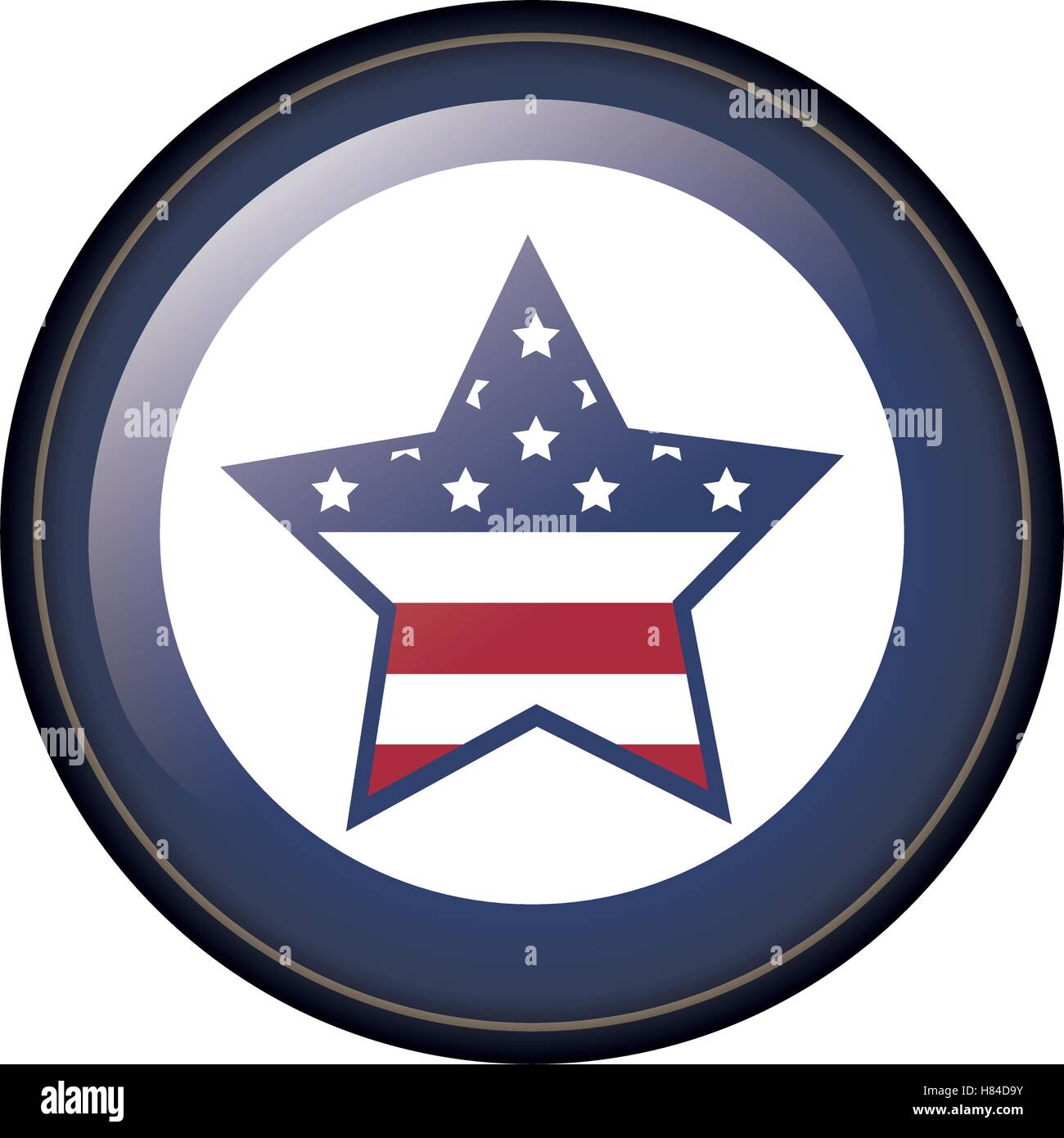 Usa star inside seal stamp icon. United nation country and american ...