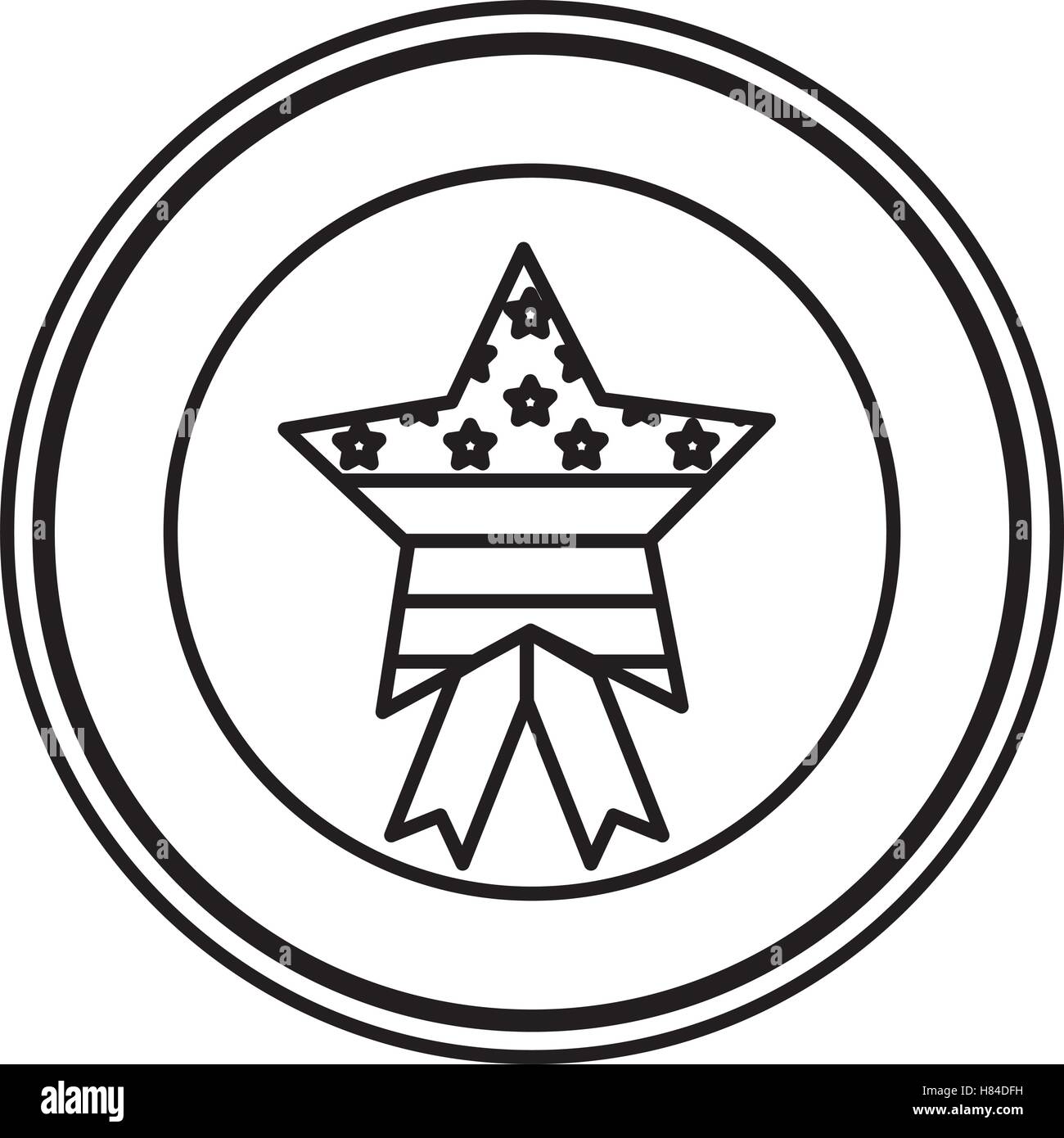 Usa star inside seal stamp icon. United nation country and american ...
