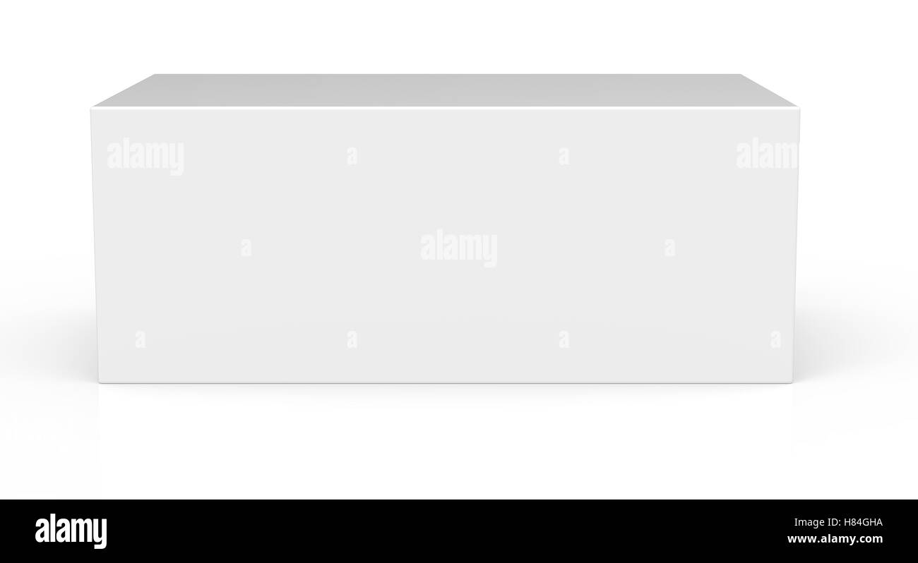 blank white box packaging template, 3d rendering isolated white background Stock Photo - Alamy