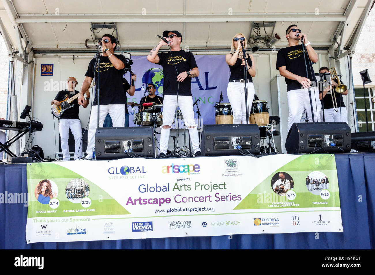 Miami Beach Florida,Collins Park,free music concert,Timbalive,Cuban ...