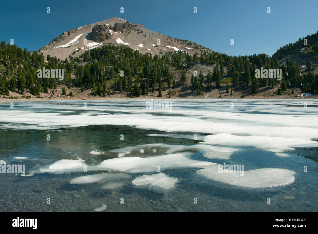 Ice Melting On Lake Helen Mount Lassen Lassen Volcanic National Park