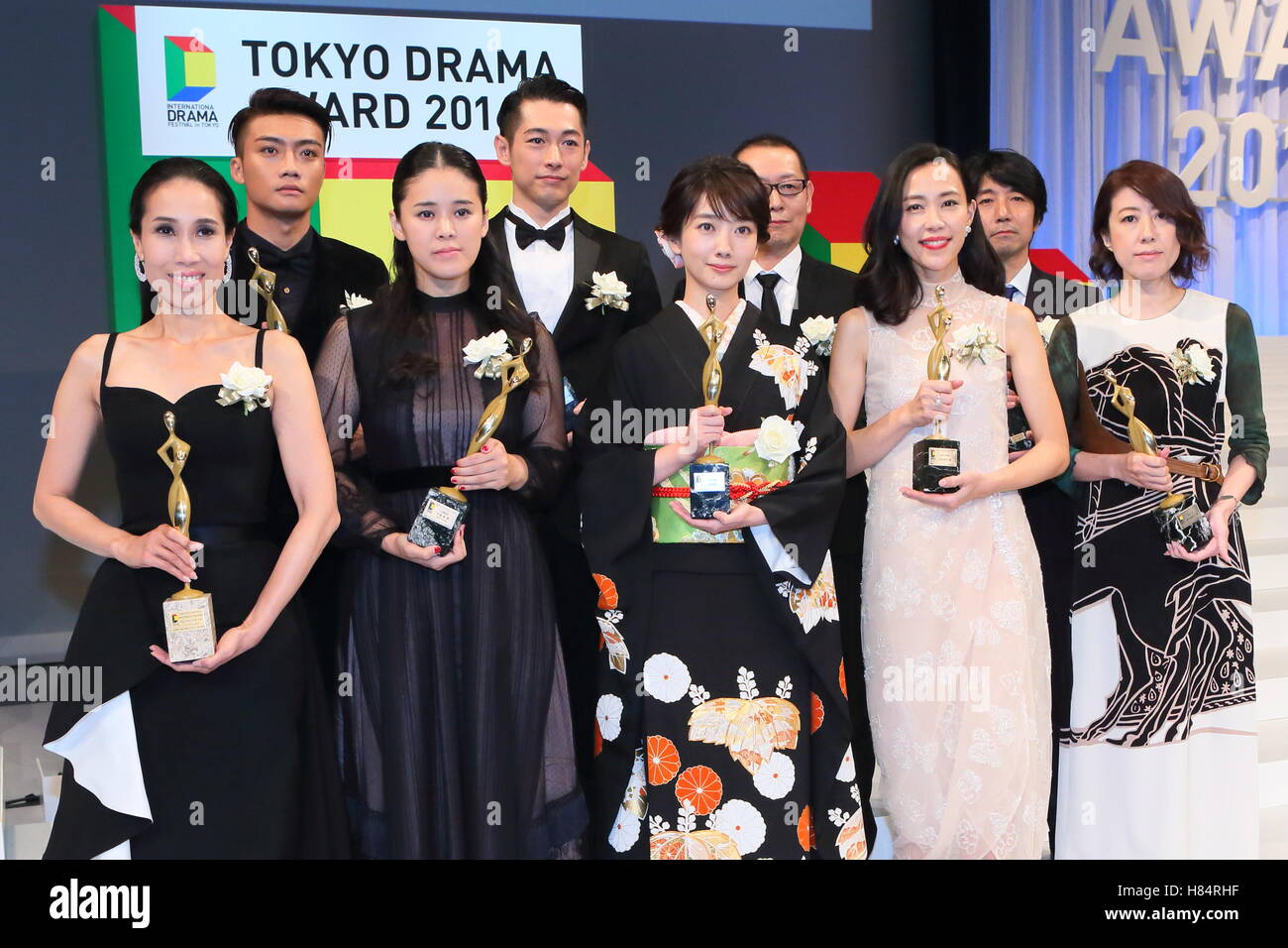 Award winner attend the ceremony of the Tokyo Drama Award 2016 in Tokyo ...