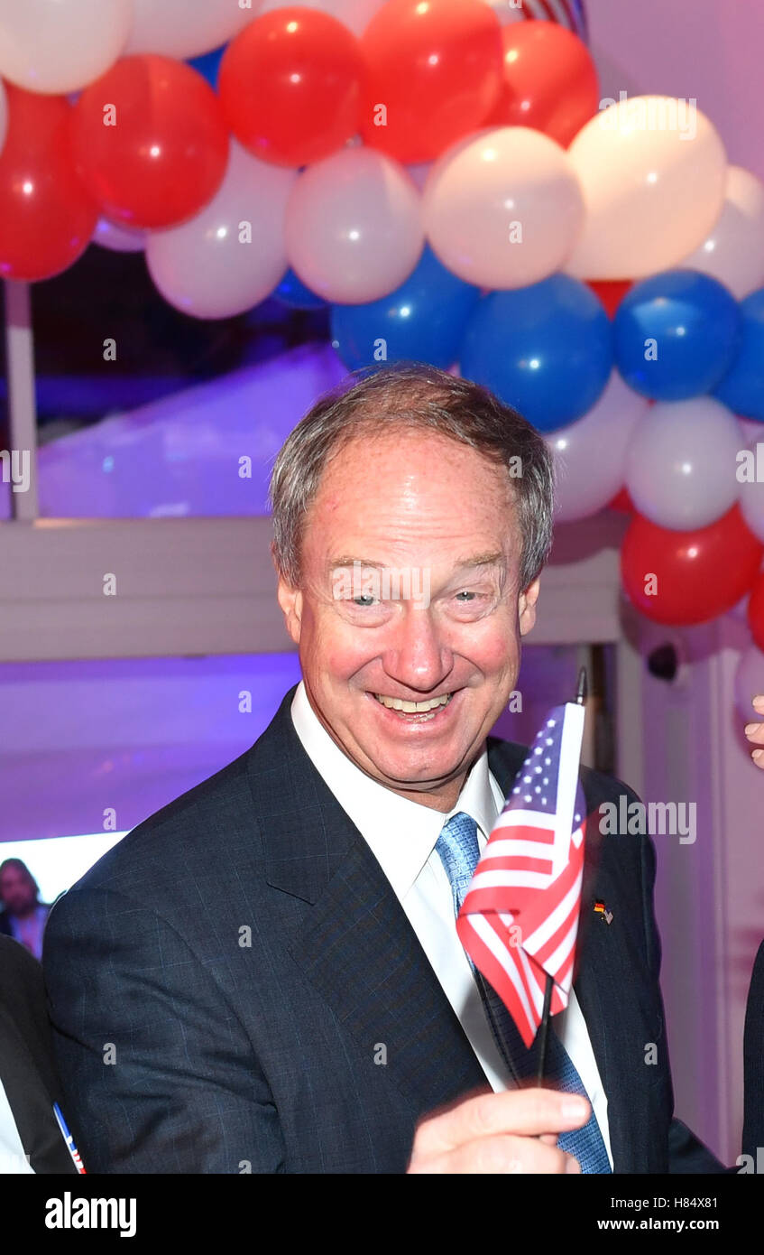 Berlin, Germany. 8th Nov, 2016. US embassador John B. Emerson holds an ...