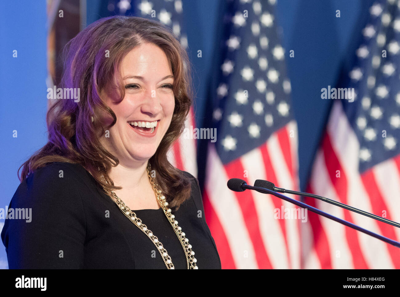 Munich, Germany. 8th Nov, 2016. US general consul Jennifer Gavito holds ...