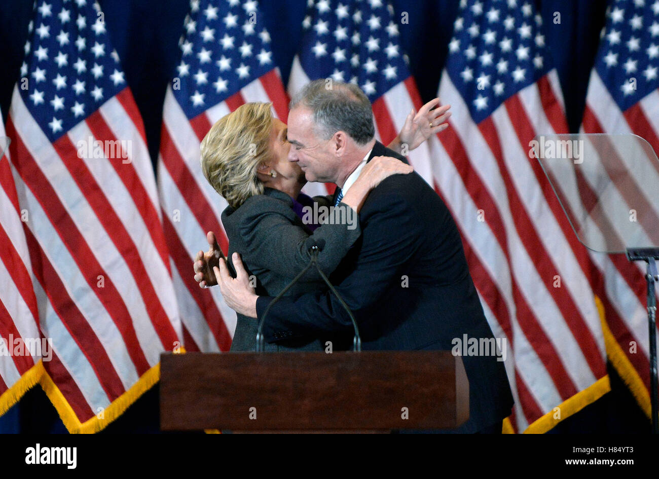 New York, USA. 9th November, 2016. Democratic Presidential candidate ...