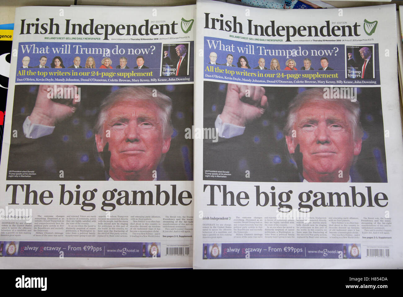 Irish independent front page hi-res stock photography and images - Alamy