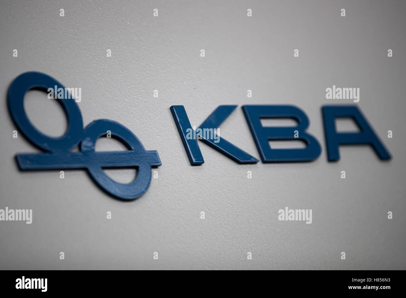 On a digital printer the logo of the printing press manufacturer Koenig ...