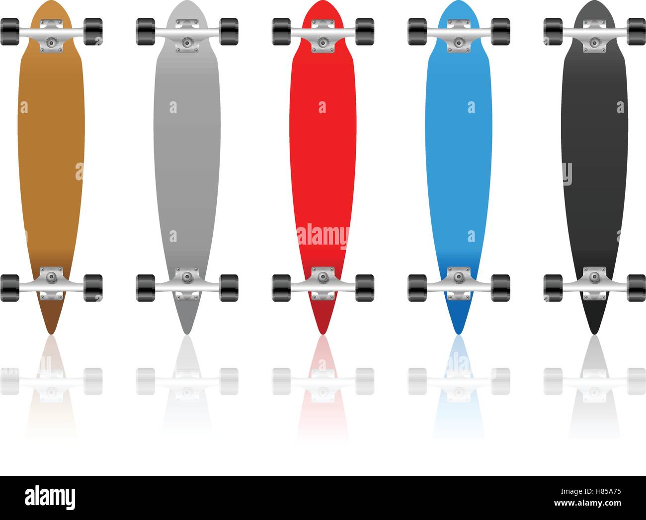 Longboard on a white background. Vector illustration Stock Vector Image ...