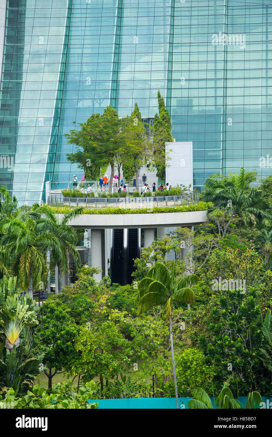 Vertical view of viewing point structural platform at Marina Bay Sands ...
