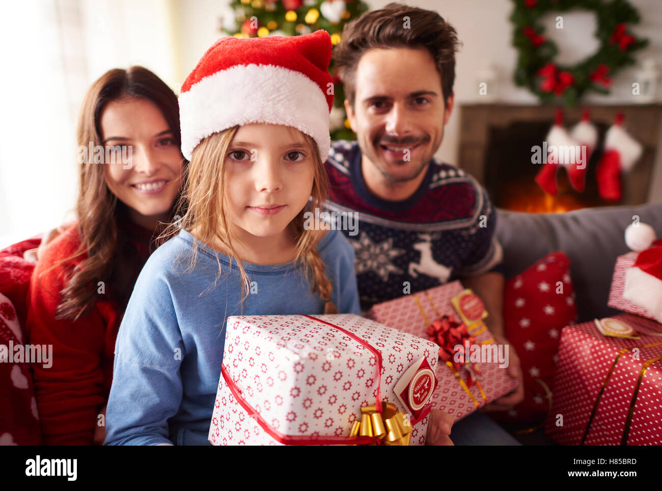 Family during the Christmas time Stock Photo - Alamy