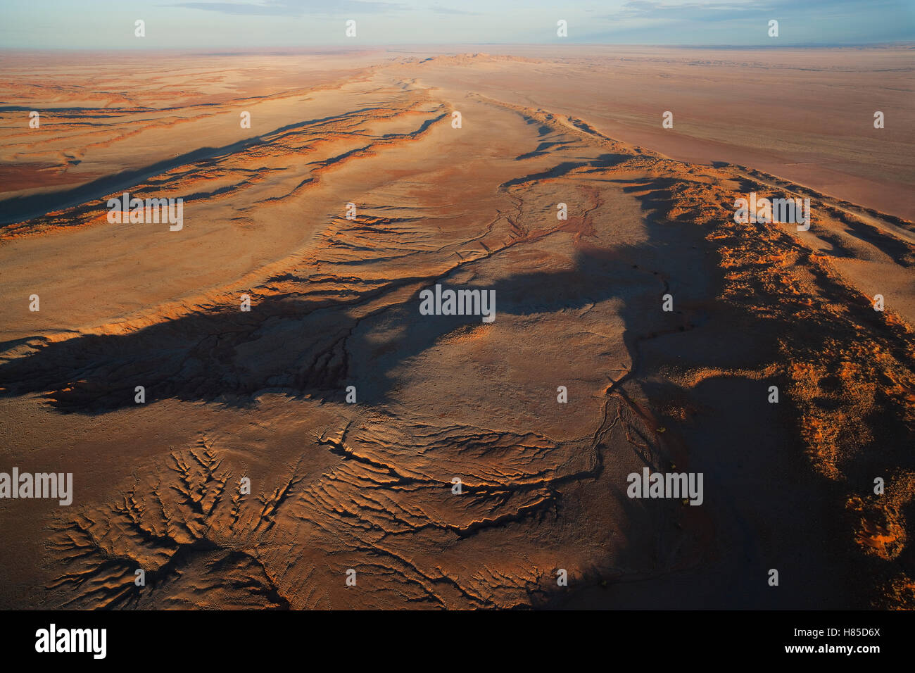Aerial view of transverse sand dunes, Namib Desert, Namibia Stock Photo ...