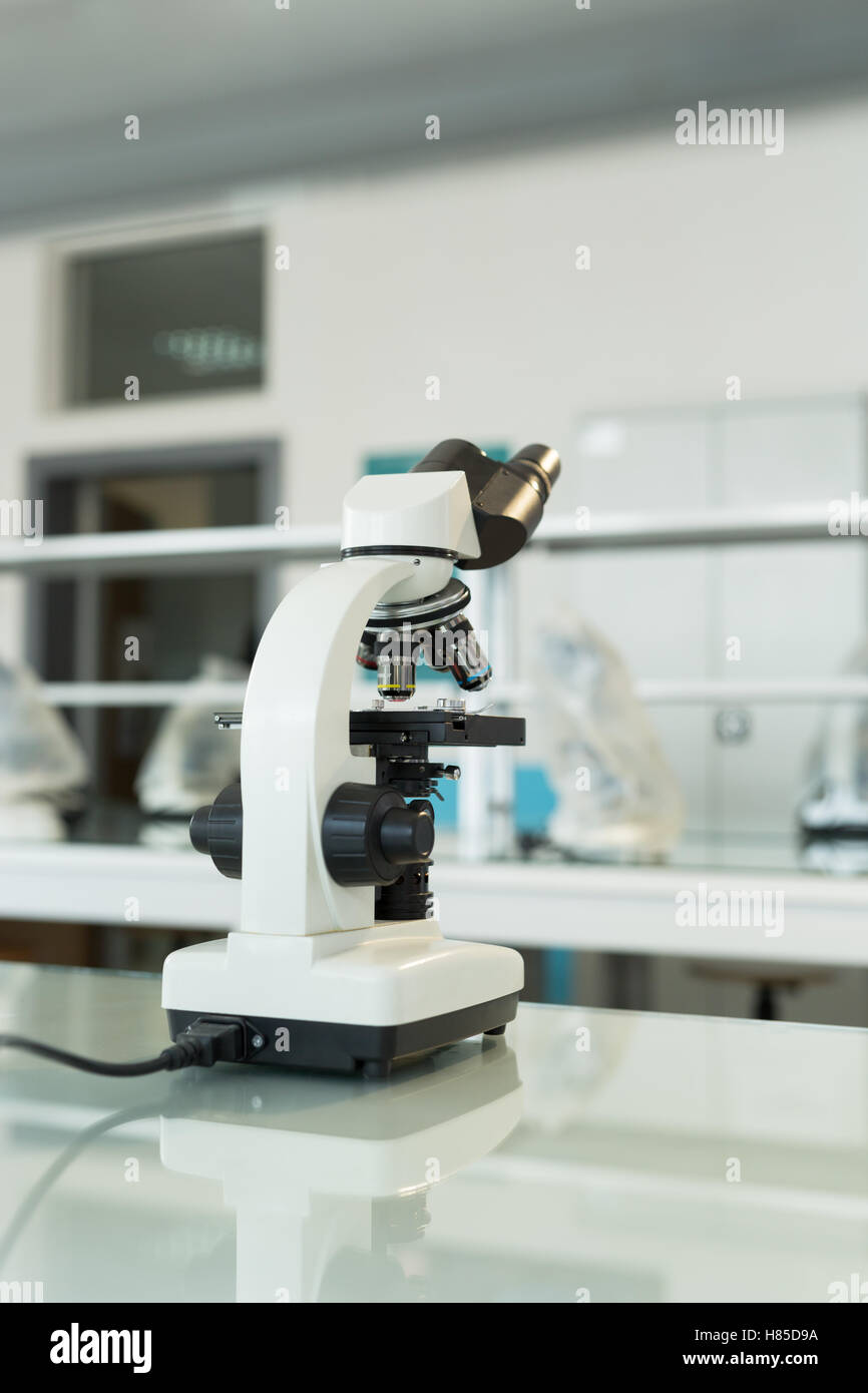 Laboratory Microscope. Scientific research background Stock Photo - Alamy
