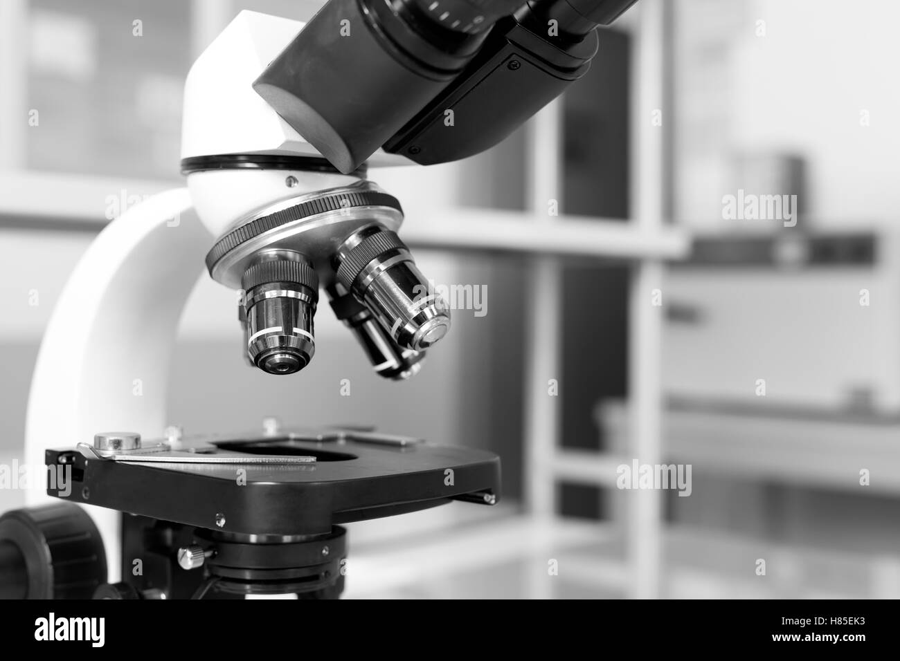 Medical equipment. microscope. Background Stock Photo - Alamy