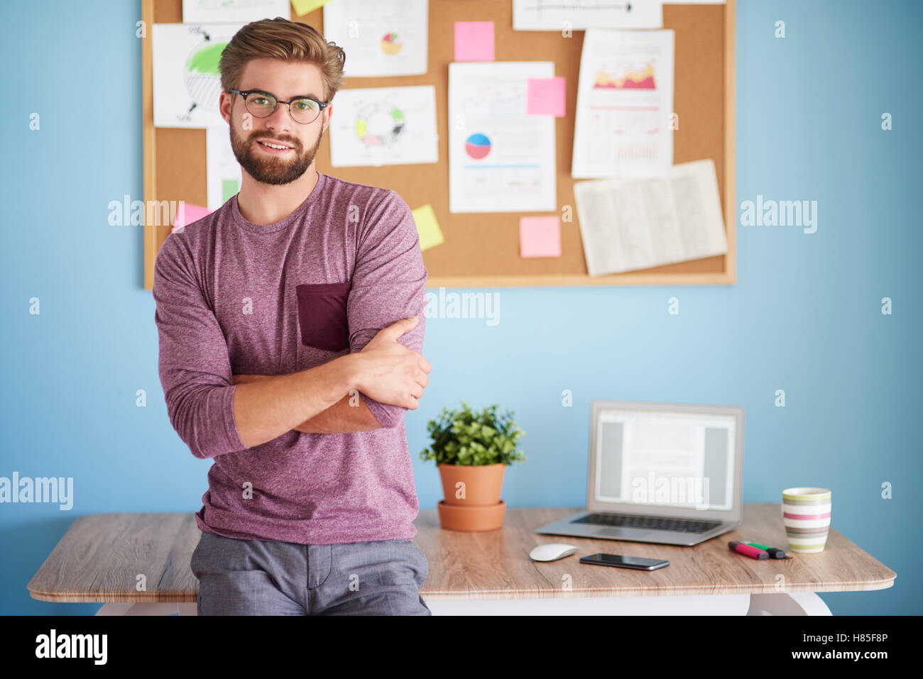 Man and his office in the background Stock Photo - Alamy