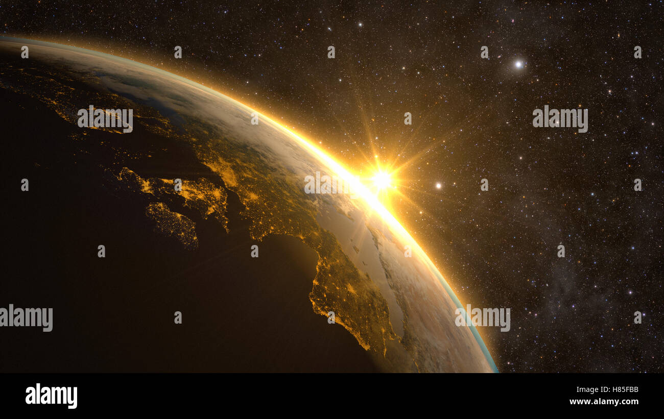 Sunrise Over Earth From Iss