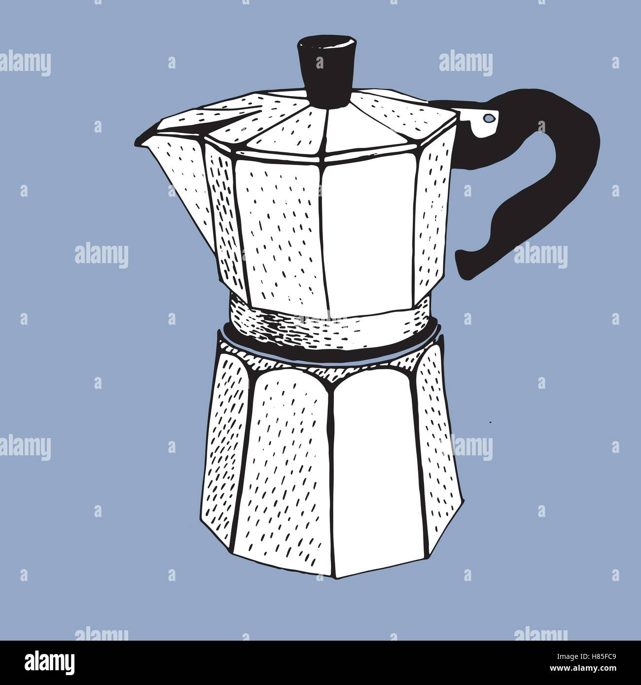 coffee maker percolator graphic. Hand drawn illustration Stock Vector ...