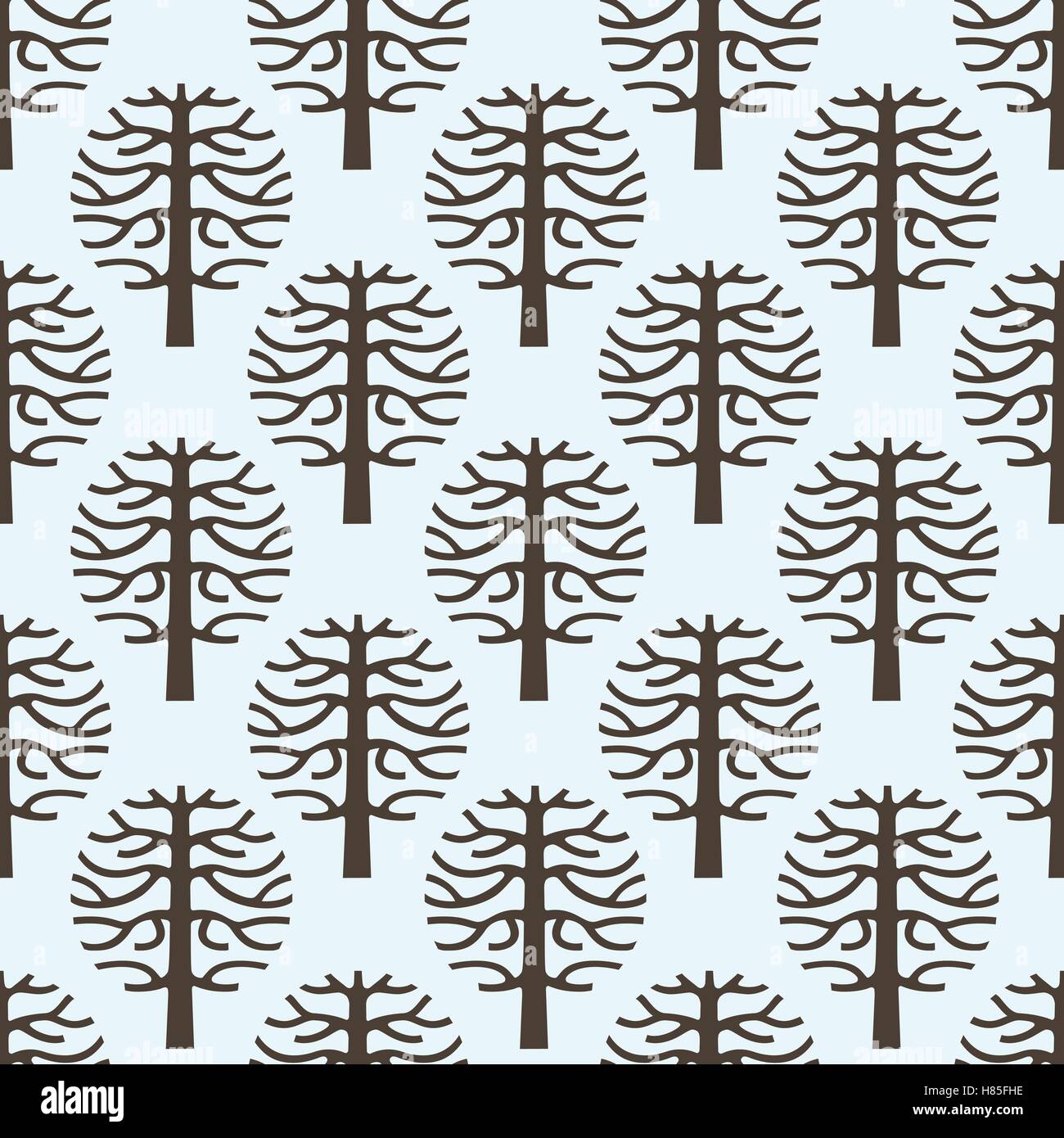 original seamless pattern with vector tree silhouette Stock Vector ...