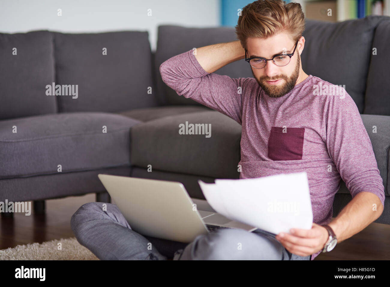 Working on new project at home Stock Photo - Alamy