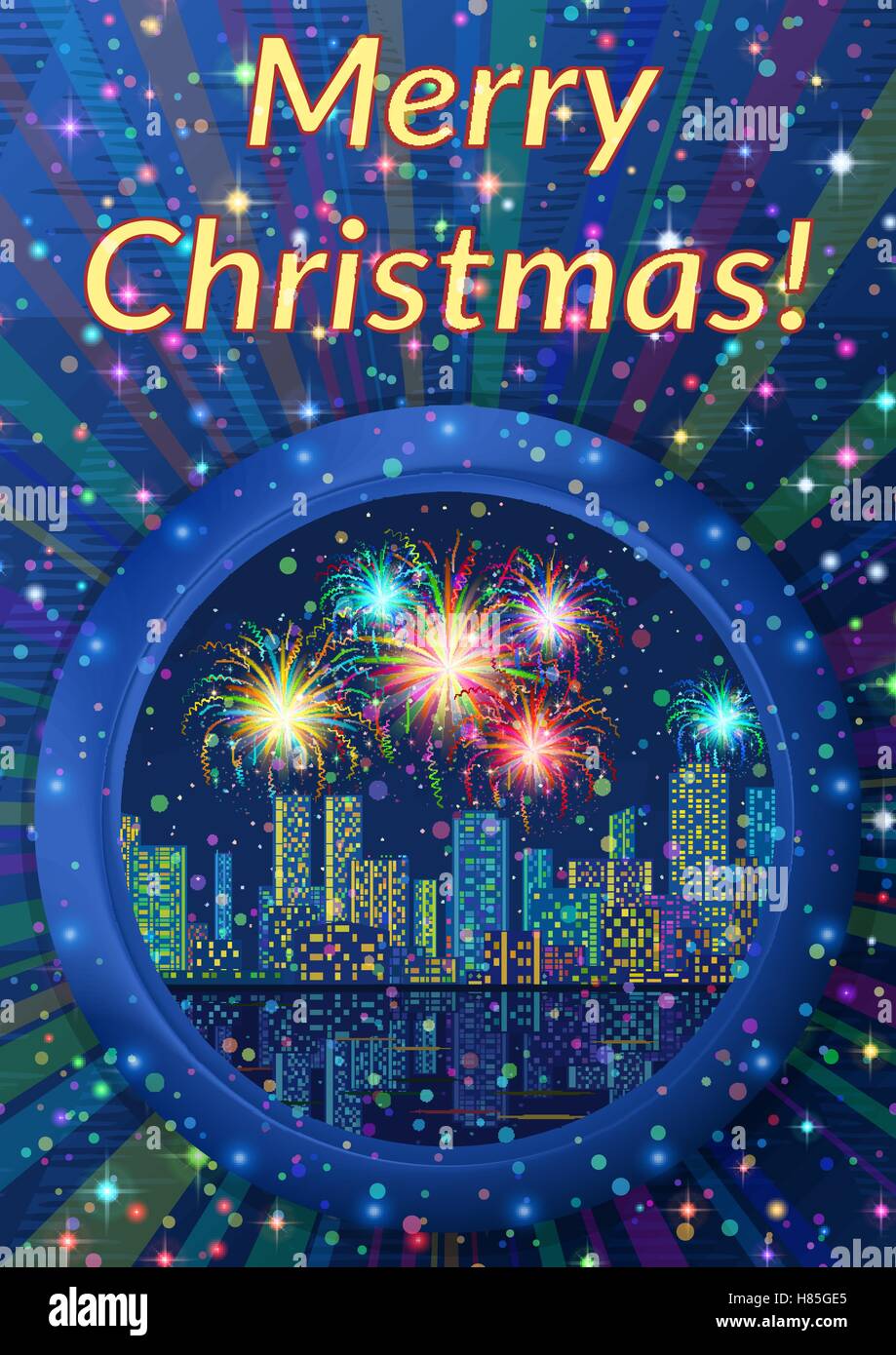 Background with Christmas Night City Stock Vector Image & Art - Alamy