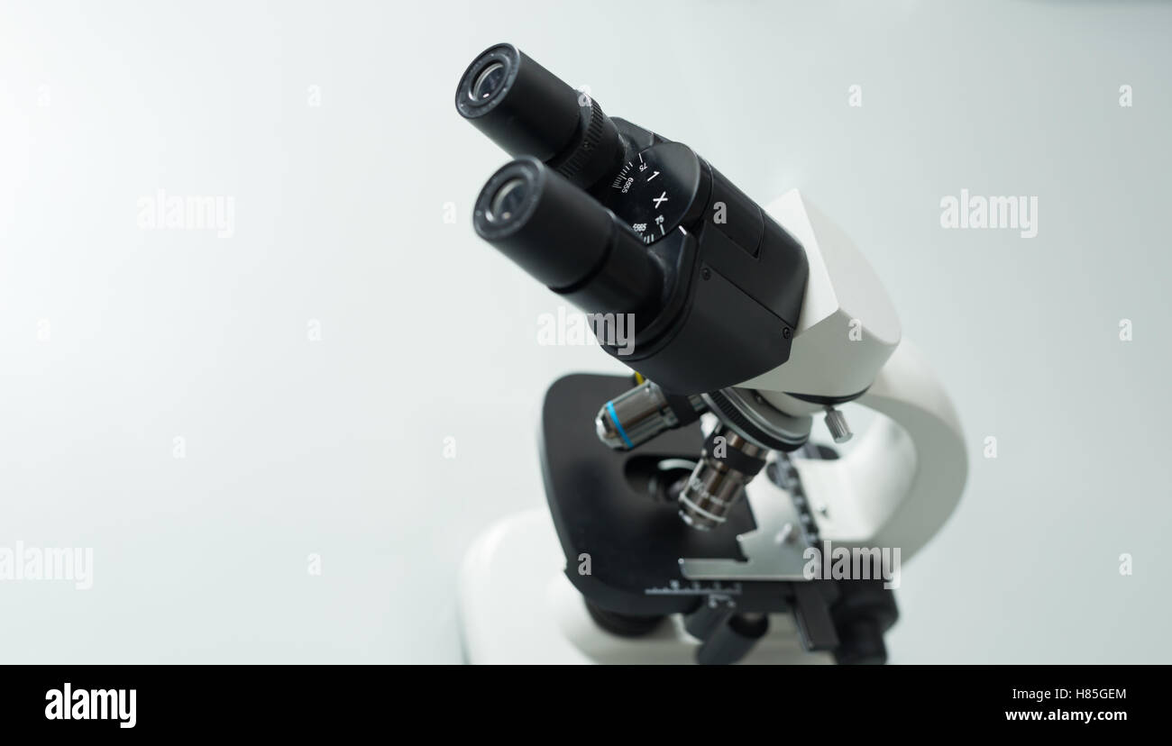 Medical equipment. microscope. Background Stock Photo - Alamy