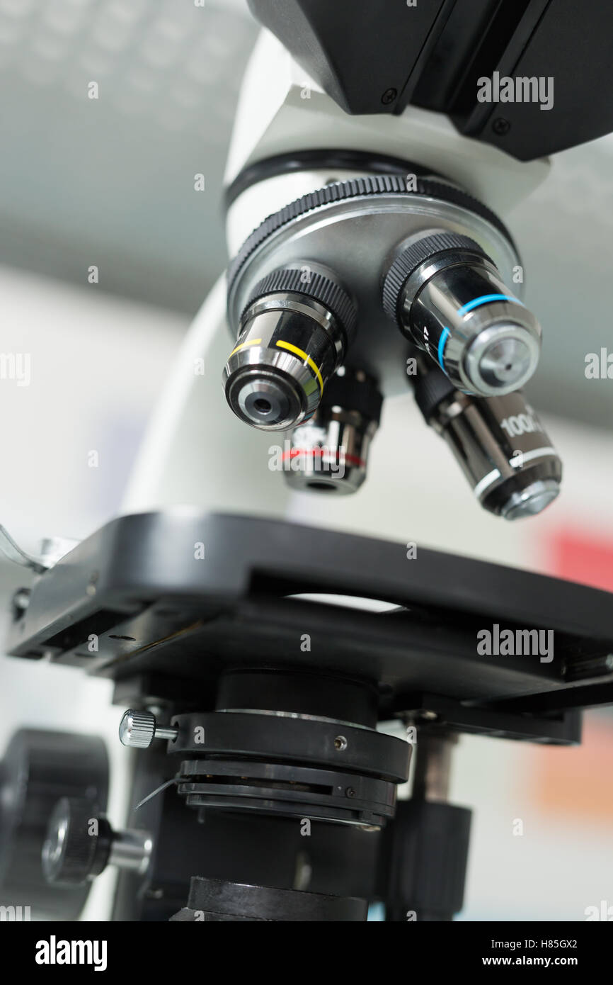 Medical equipment. microscope. Background Stock Photo - Alamy