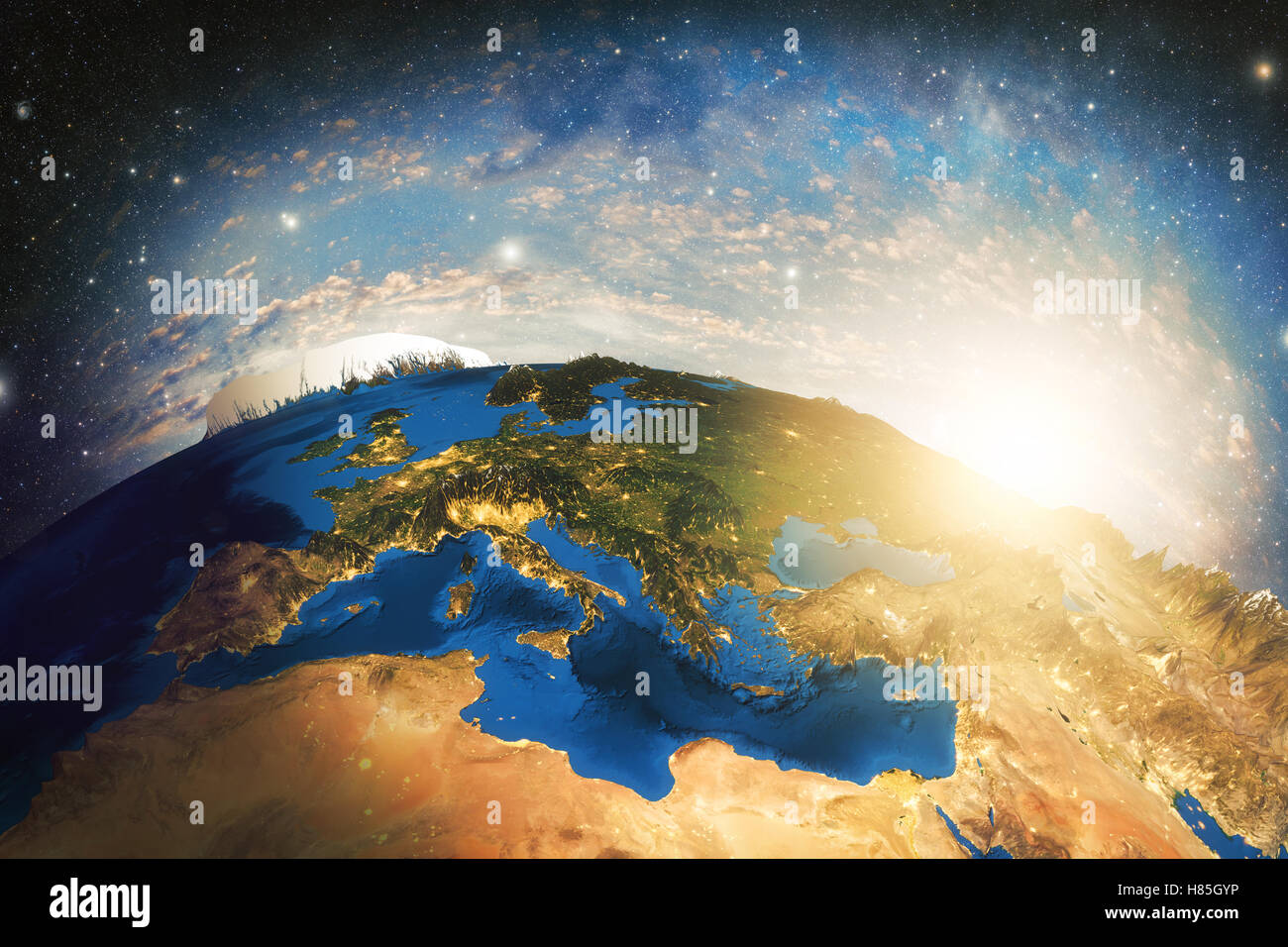 3D rendering of detailed colorful Earth, highly detailed planet earth ...