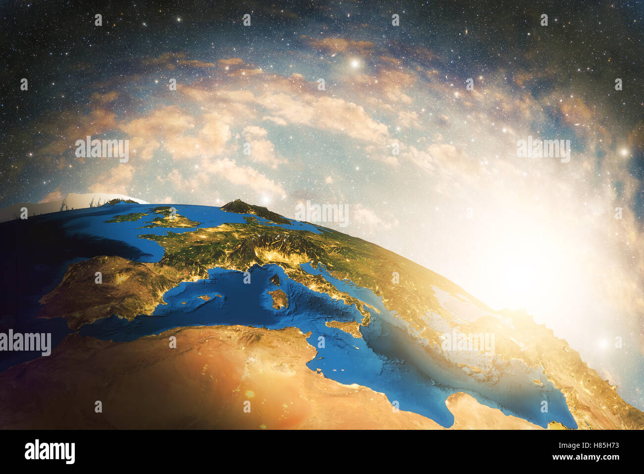 3D rendering of detailed colorful Earth, highly detailed planet earth ...