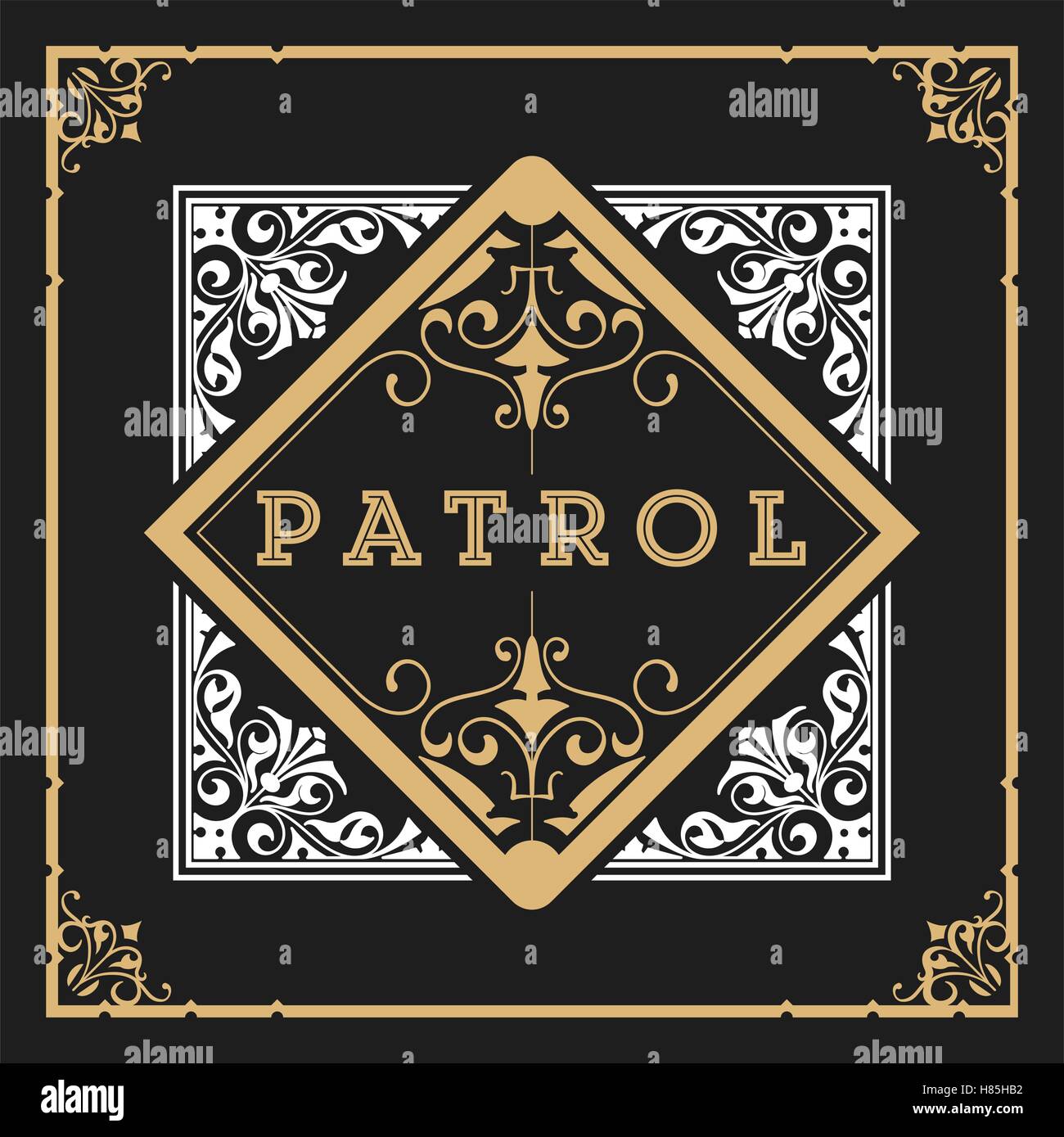 Retro card design with floral details. Organized by layers Stock Vector ...