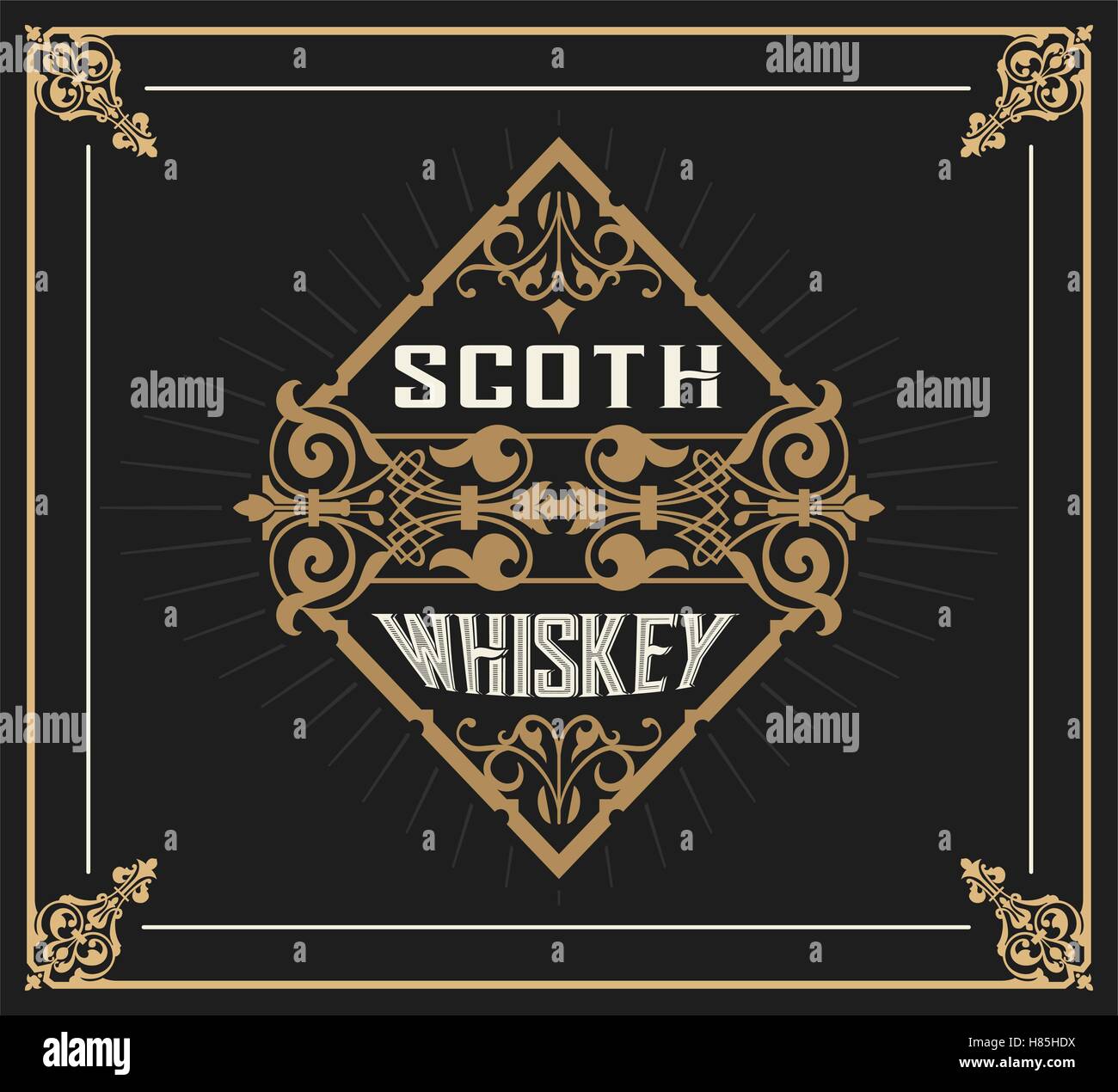 Art-deco Whiskey card Stock Vector Image & Art - Alamy