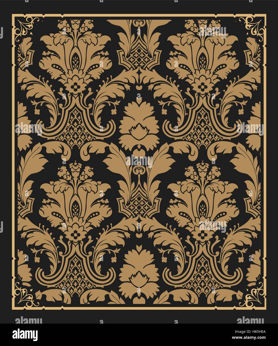 Old wallpaper pattern with frame Stock Vector Image & Art - Alamy