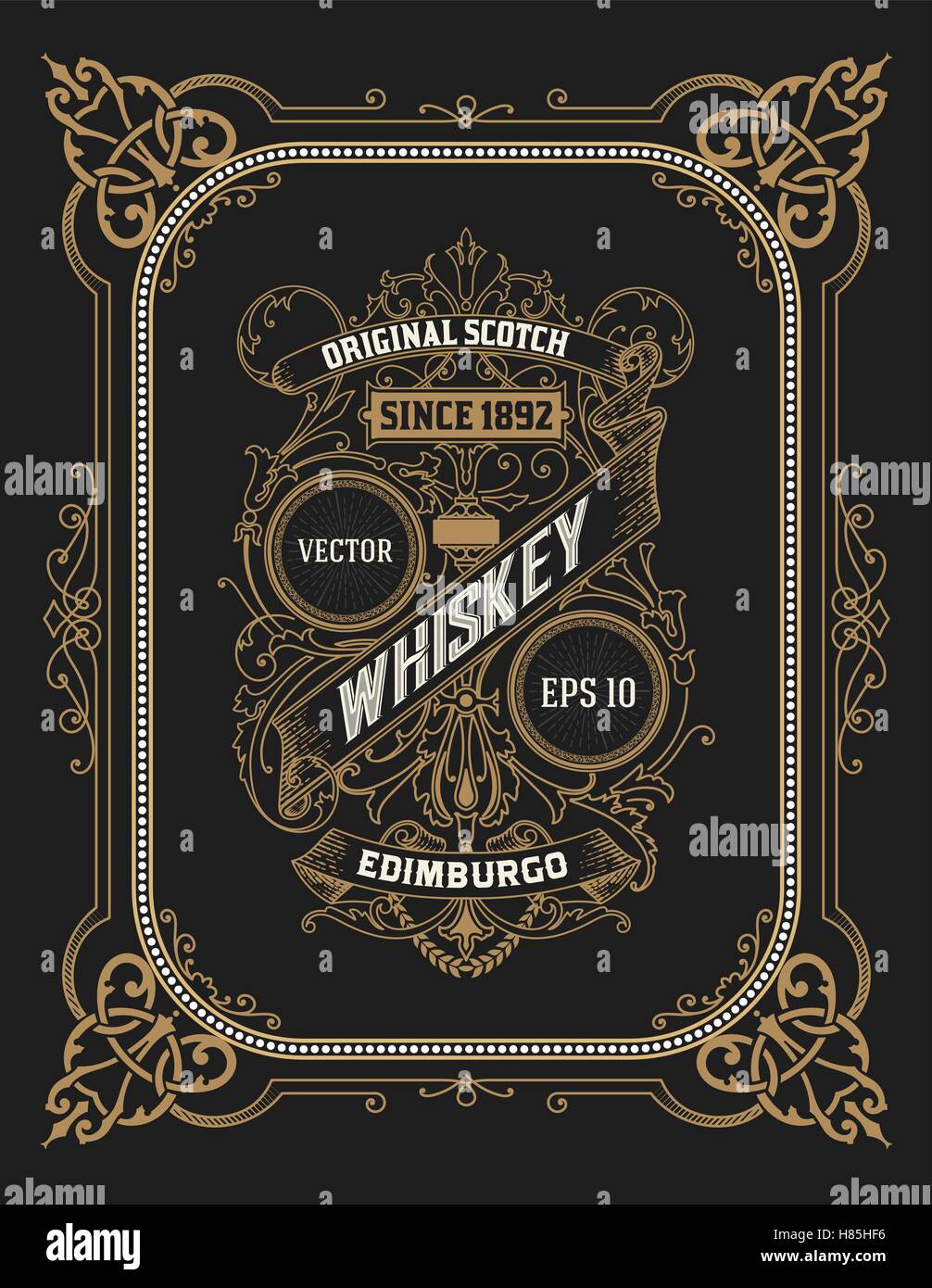 Vintage label for whiskey. You can apply this design for another ...