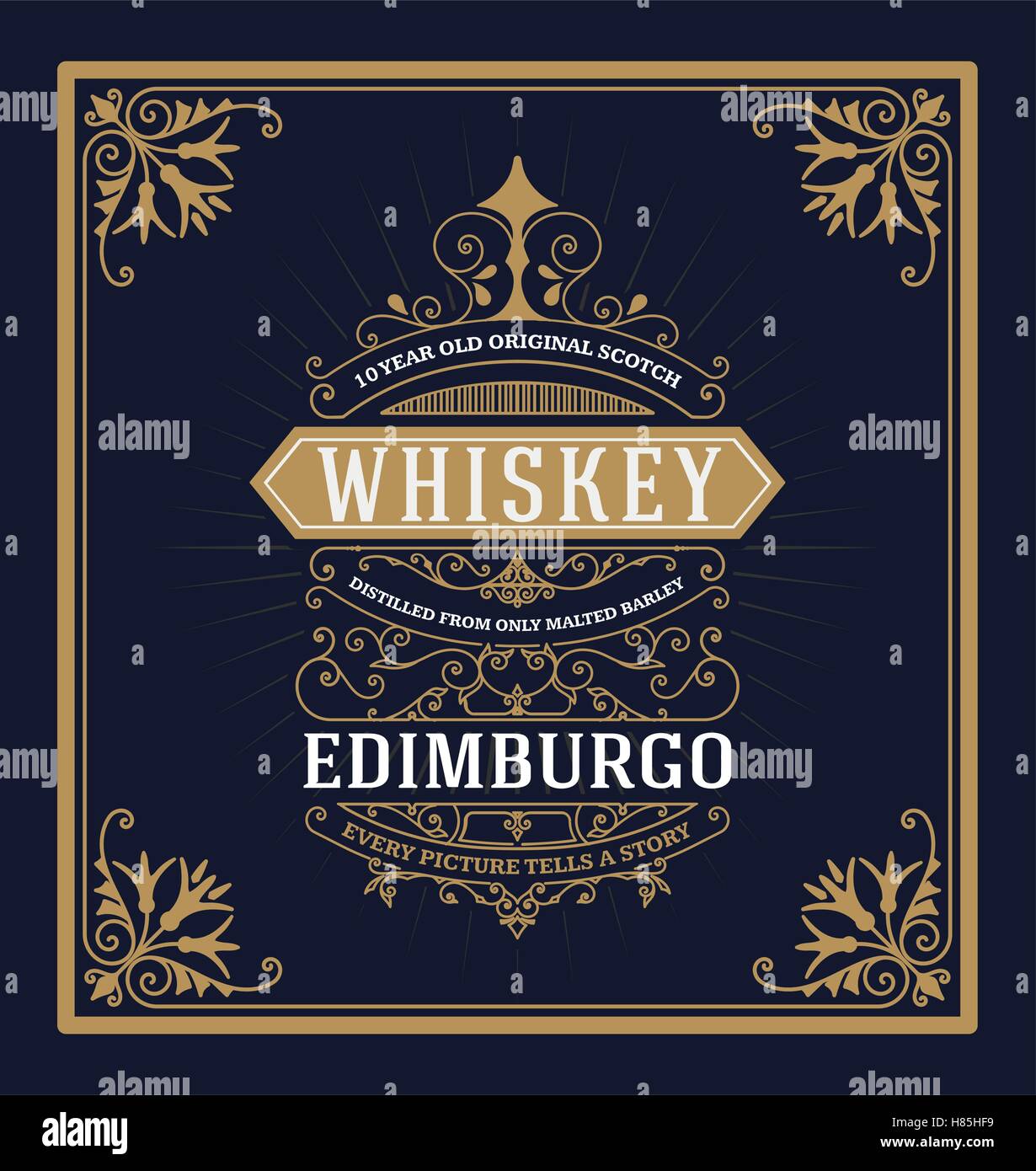 Whiskey card with old frame Stock Vector Image & Art - Alamy