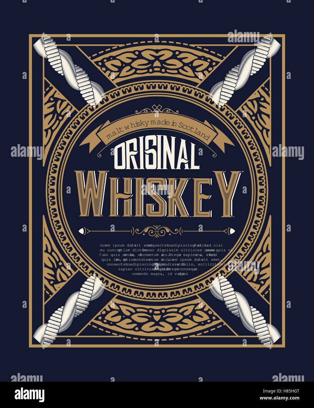 Whiskey design for label and packaging Stock Vector Image & Art - Alamy