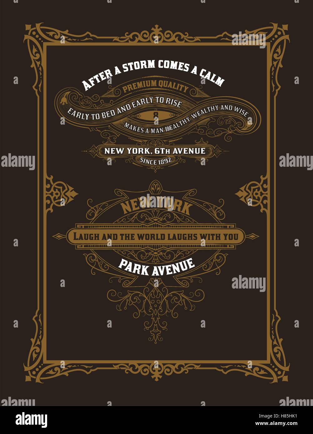 Set of vintage labels. Elements by layers Stock Vector Image & Art - Alamy