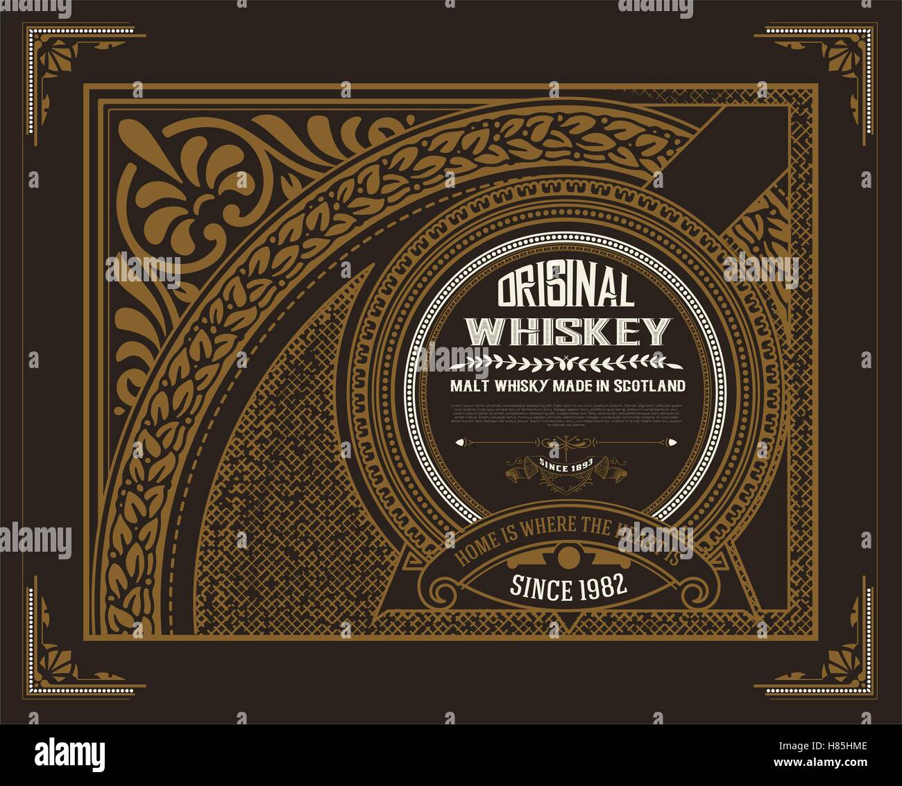 Retro whiskey label. Vector Stock Vector Image & Art - Alamy