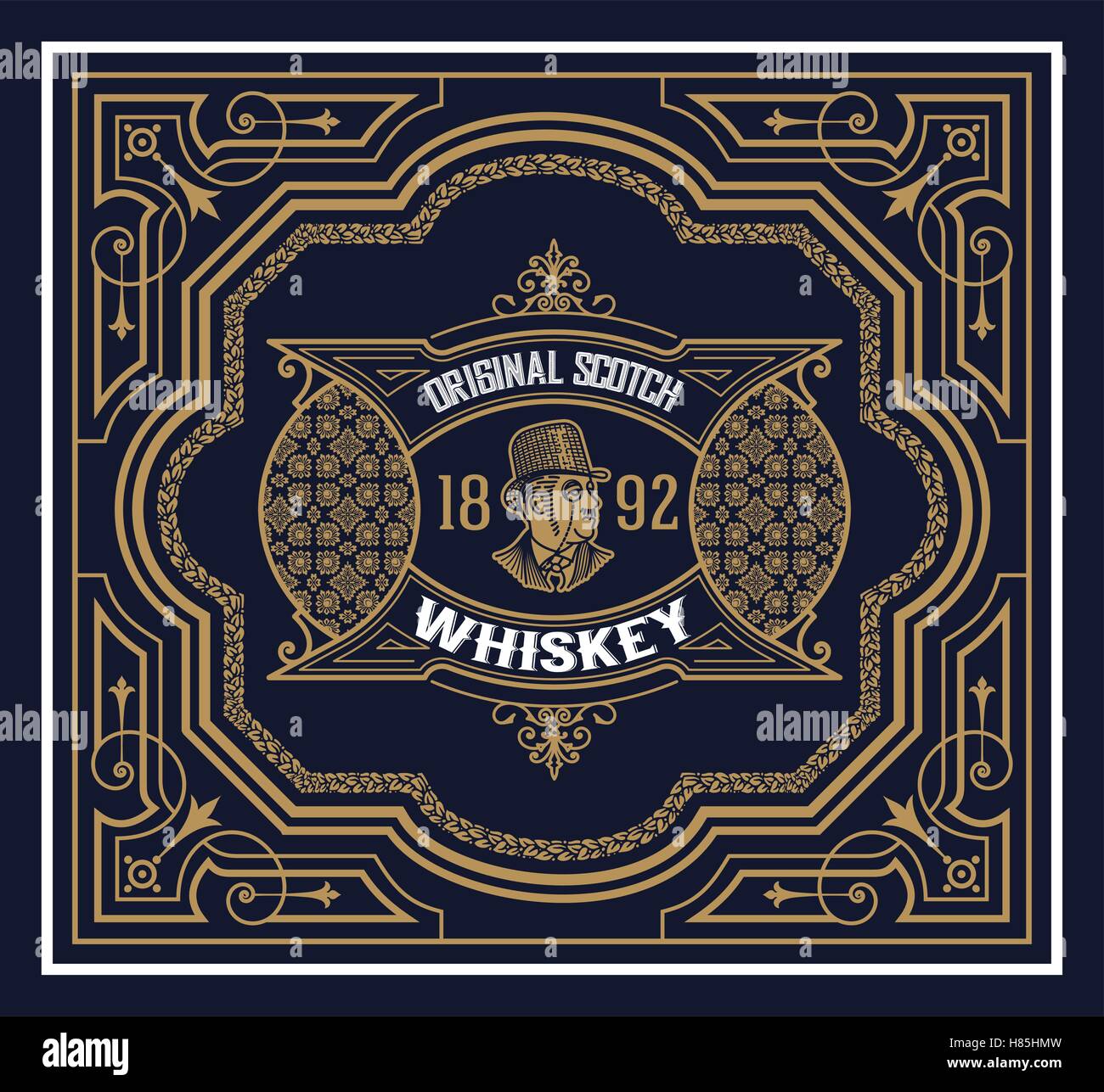 Whiskey design for label and packaging Stock Vector Image & Art - Alamy