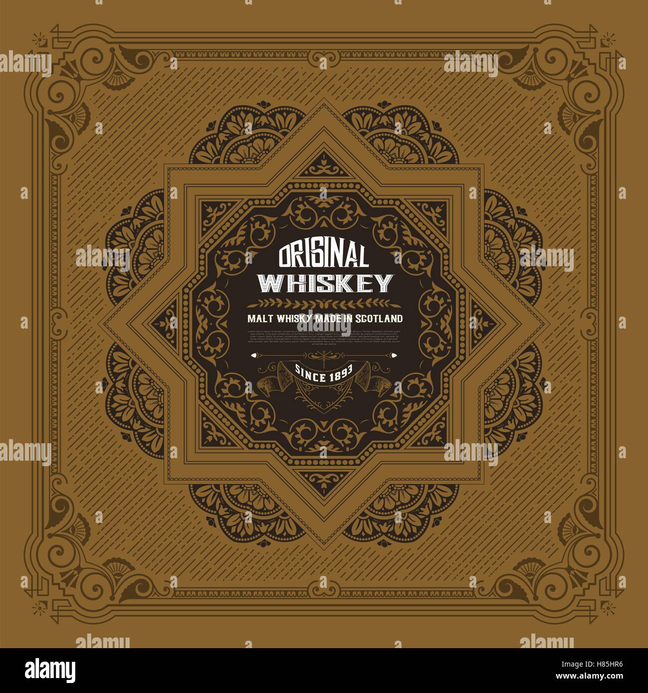 Whiskey design for label and packaging Stock Vector Image & Art - Alamy