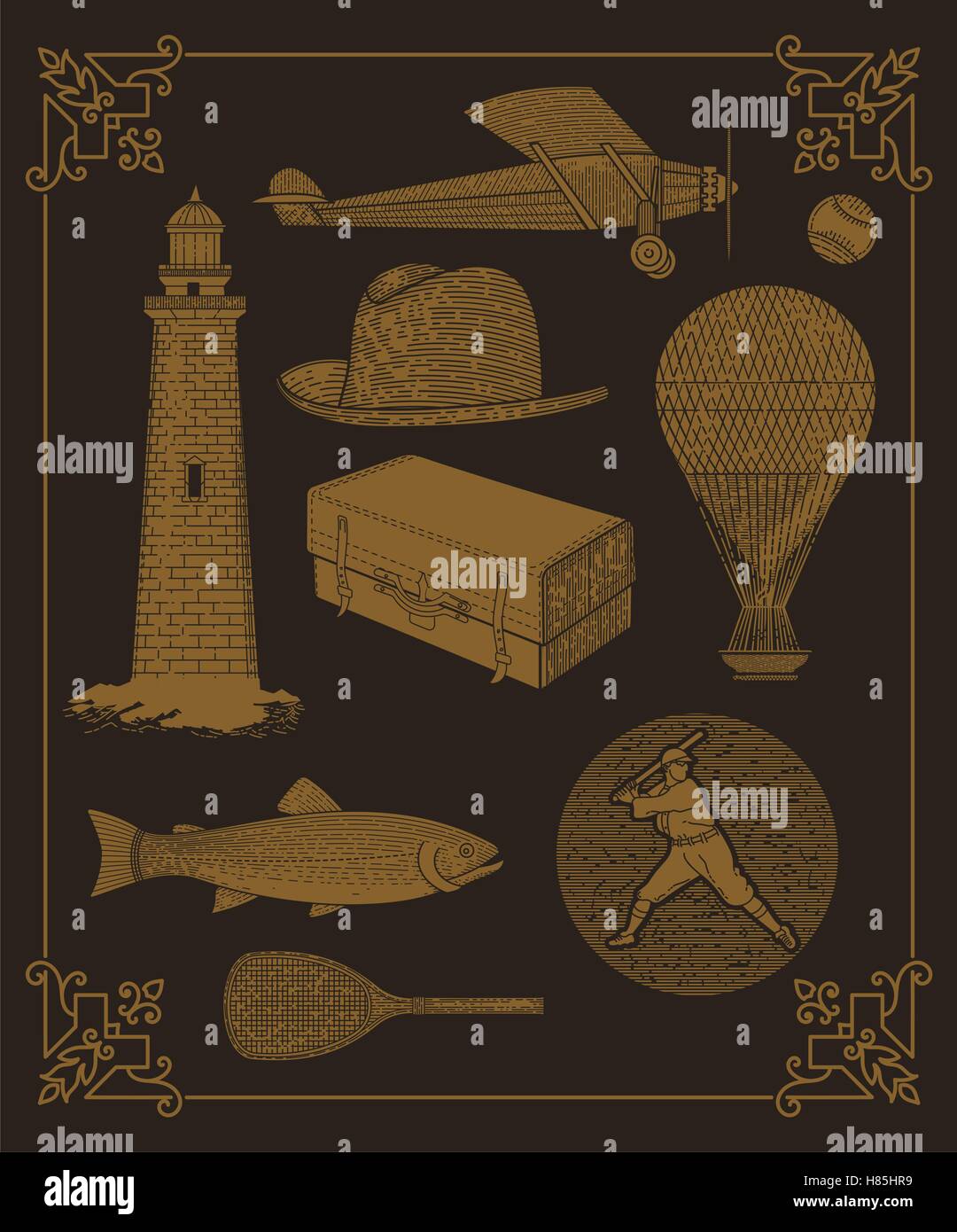 Vintage engraving old man Stock Vector Images - Alamy