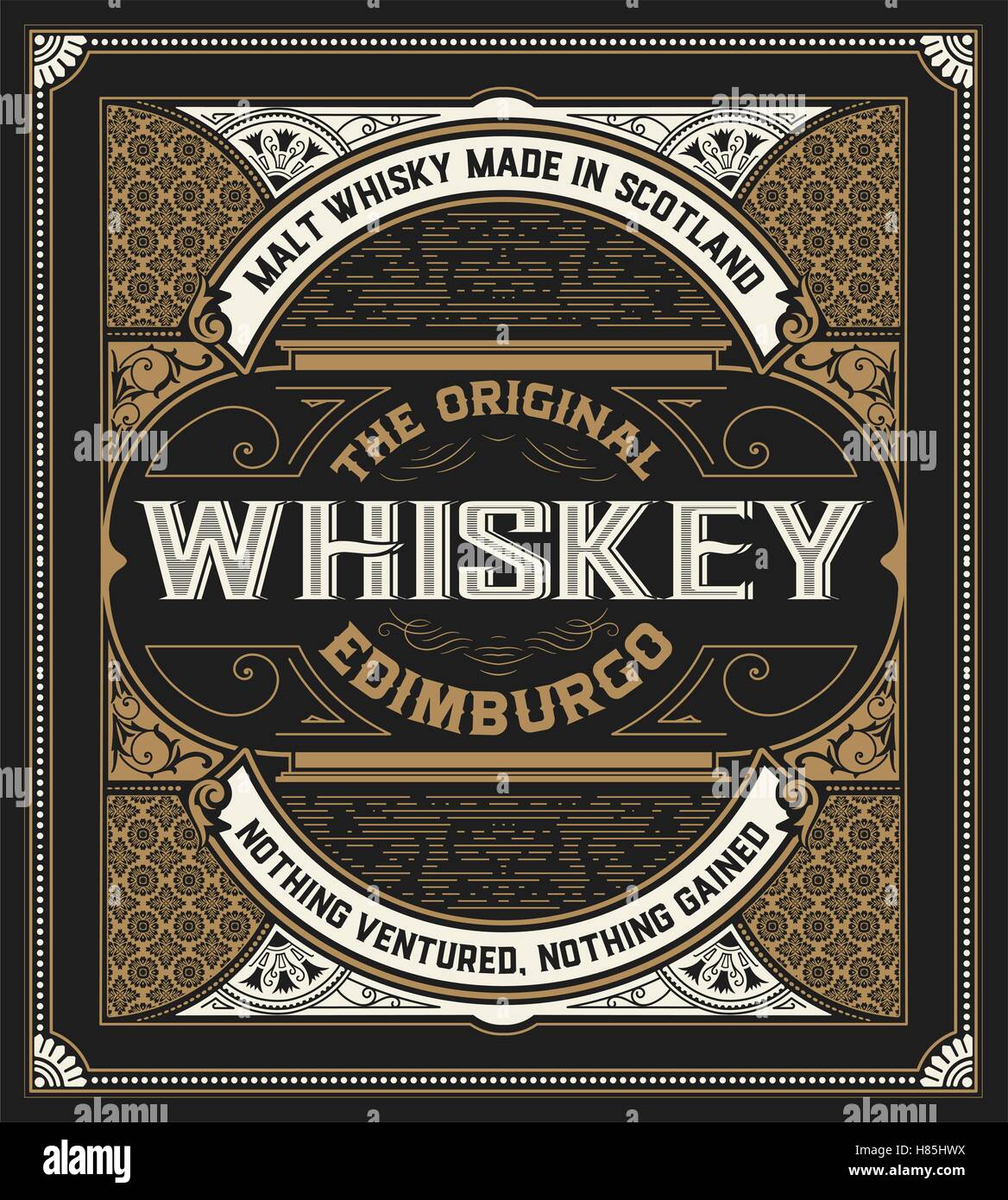 Retro whiskey label. Vector Stock Vector Image & Art - Alamy
