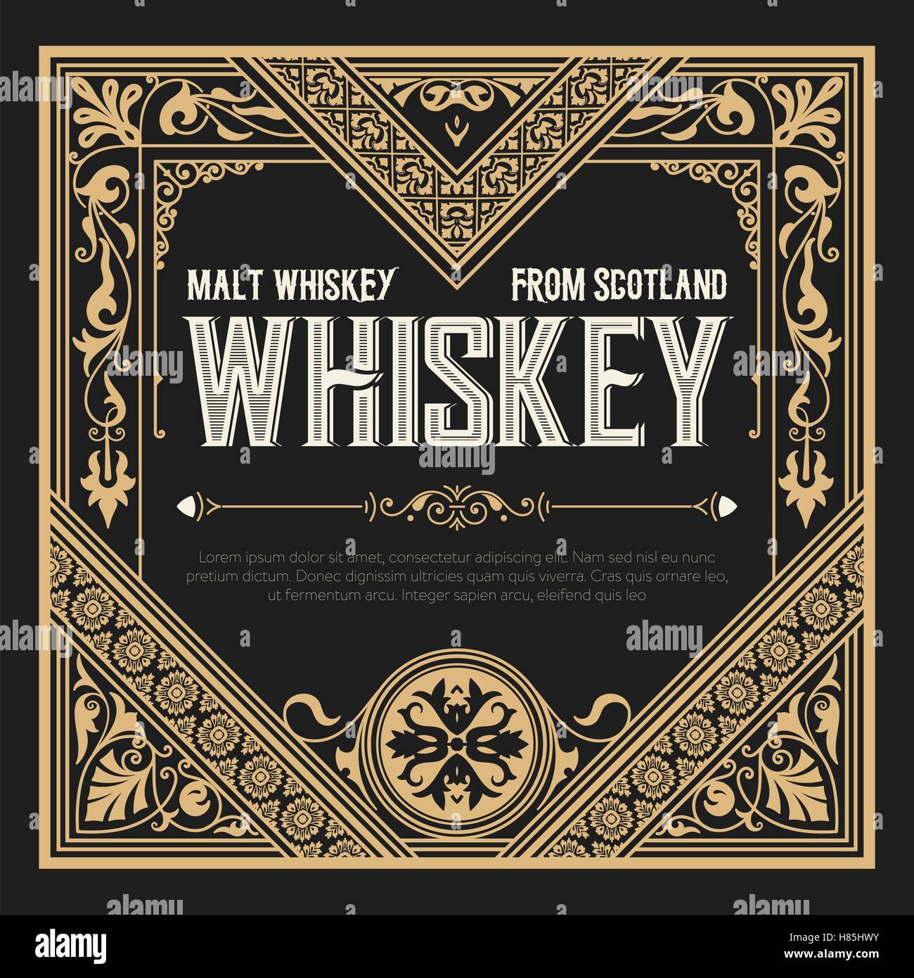 Old Whiskey Label Stock Vector Image & Art - Alamy