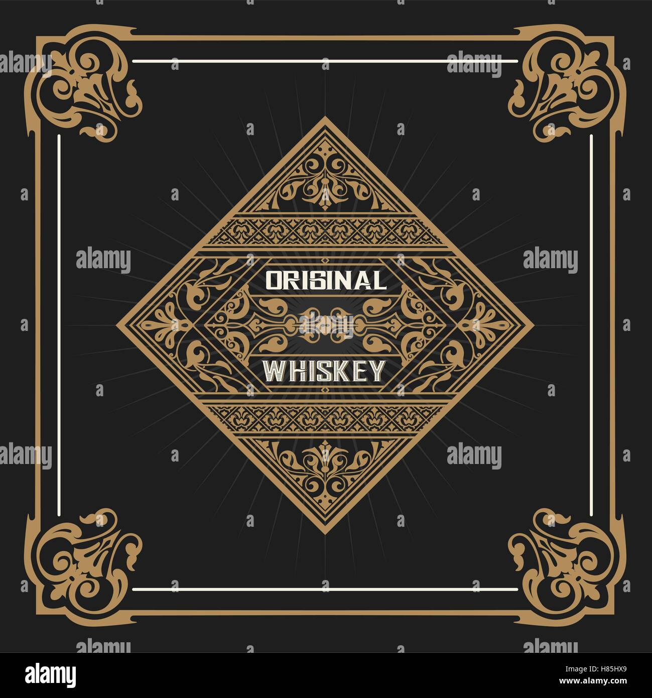 Art-deco Whiskey card Stock Vector Image & Art - Alamy