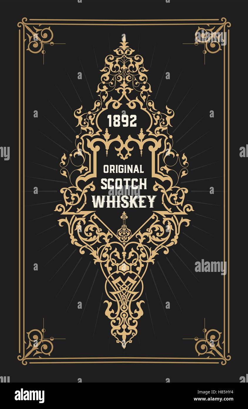 Old label design for Whiskey and Wine label, Restaurant banner, Beer ...