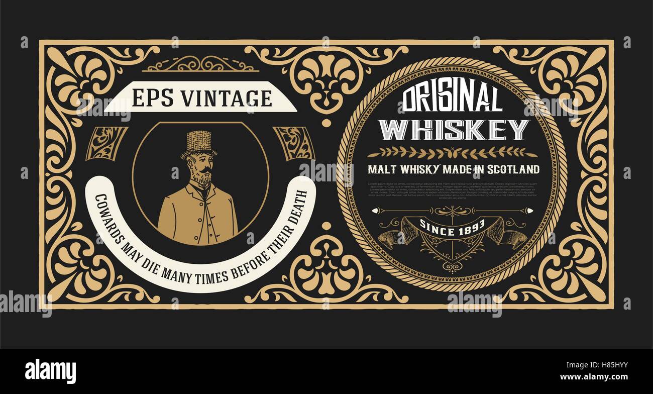 Whiskey design for label and packaging Stock Vector Image & Art - Alamy