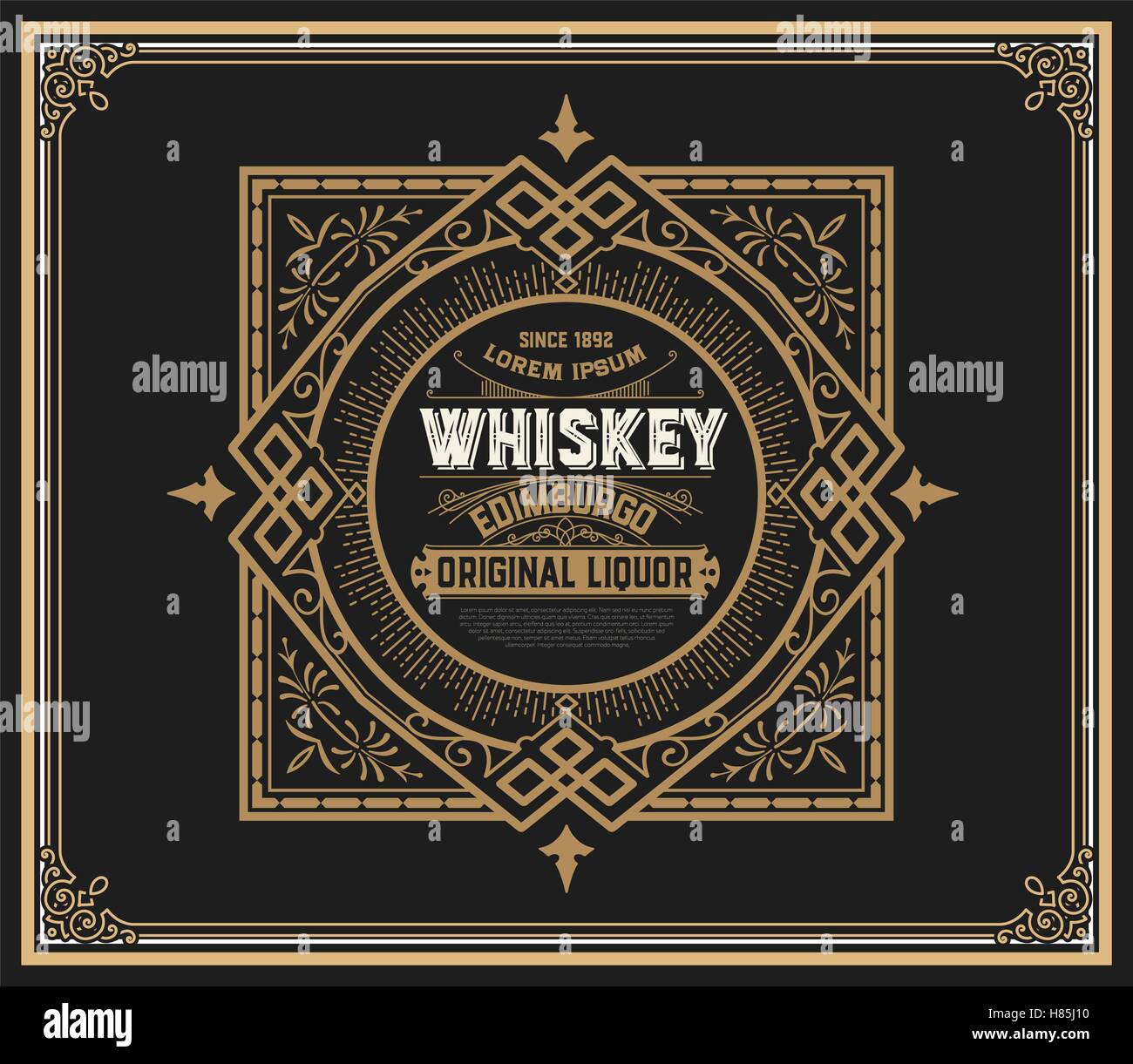 Old western label with vintage ornaments Stock Vector Image & Art - Alamy