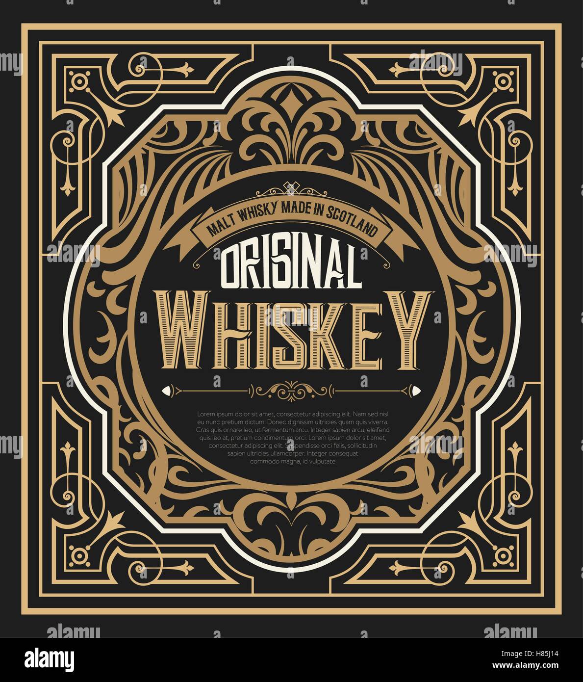 Old label design for Whiskey and Wine label, Restaurant banner, Beer ...